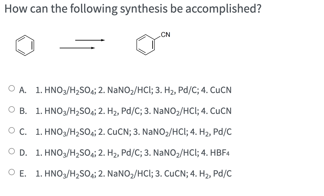 Solved How can the following synthesis be accomplished? A. | Chegg.com
