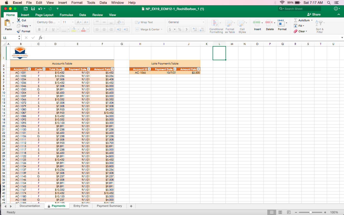 This is to be done in Excel. The class in for | Chegg.com