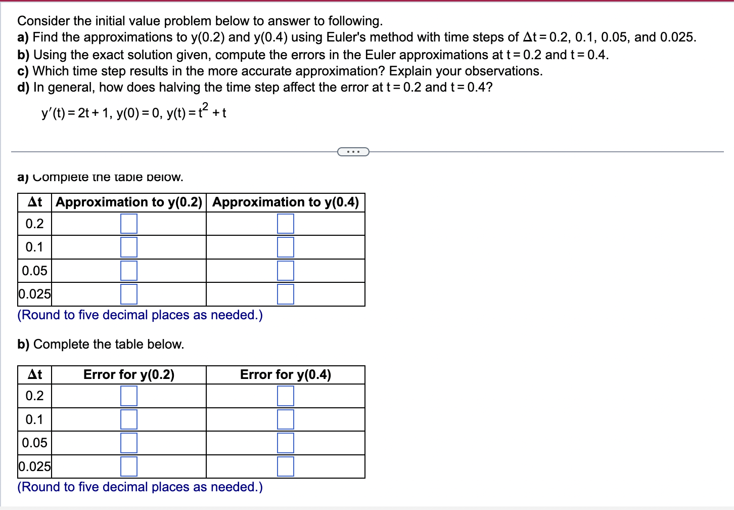 Solved Consider the initial value problem below to answer to | Chegg.com