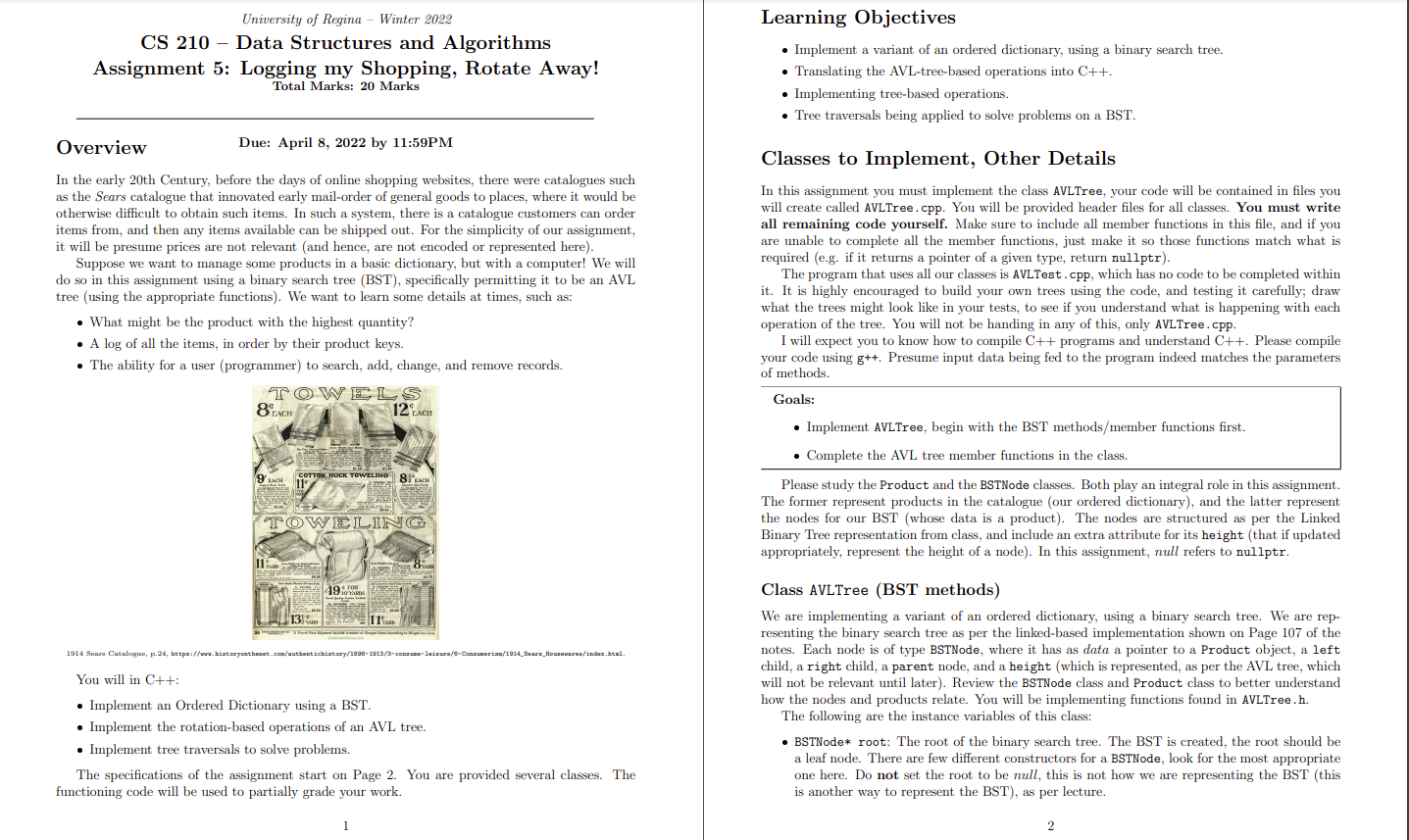 Solved University of Regina - Winter 2022 CS 210 - Data | Chegg.com