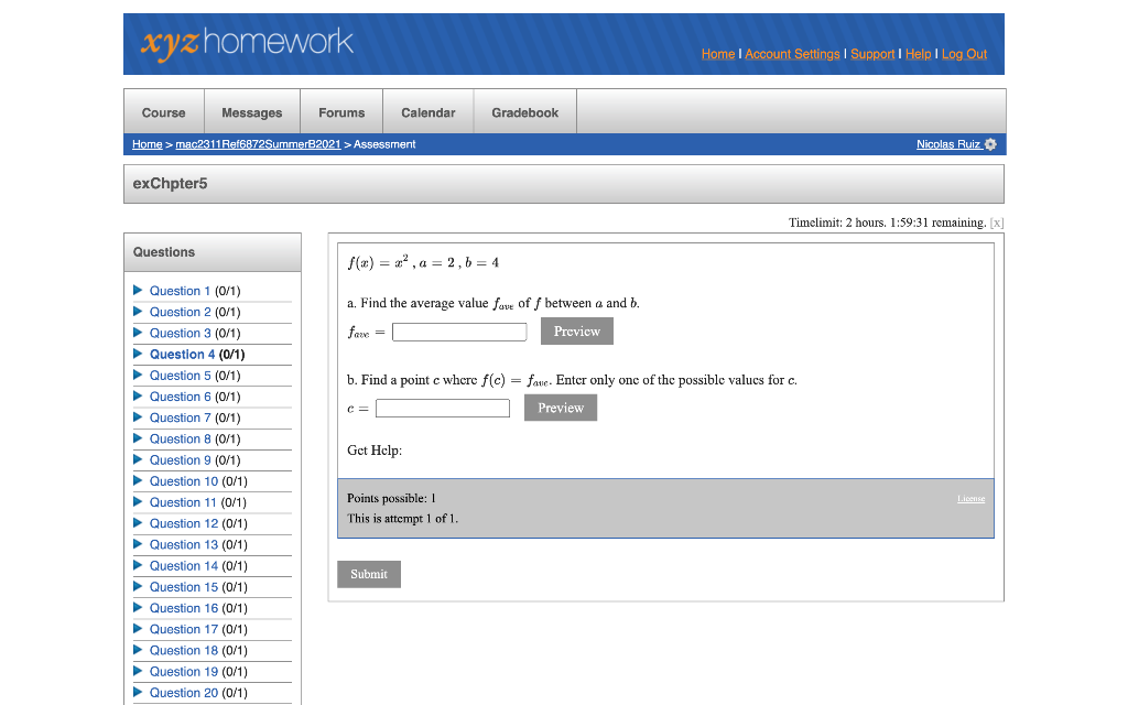 Solved xyzhomework Home | Account Settings | Support I Help | Chegg.com