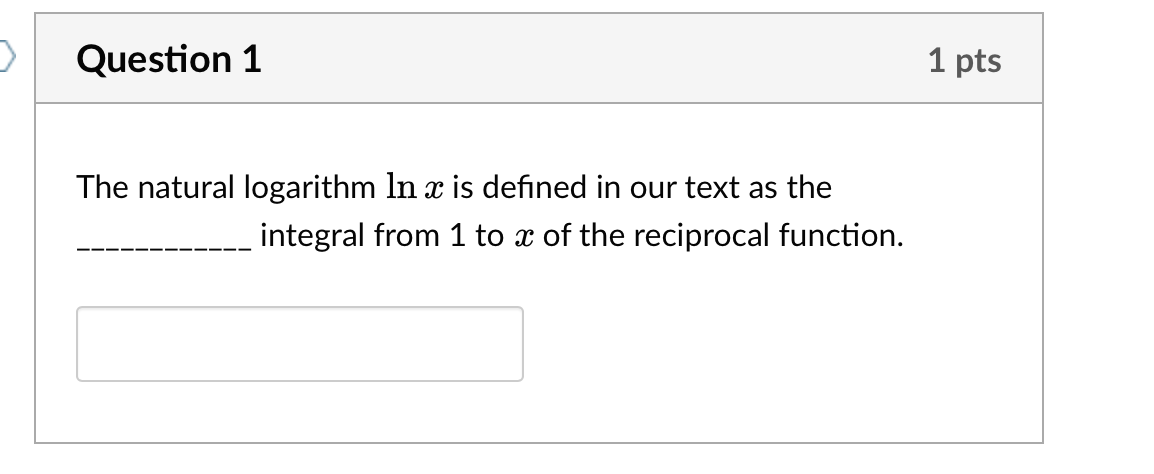 Solved The natural logarithm lnx is defined in our text as | Chegg.com