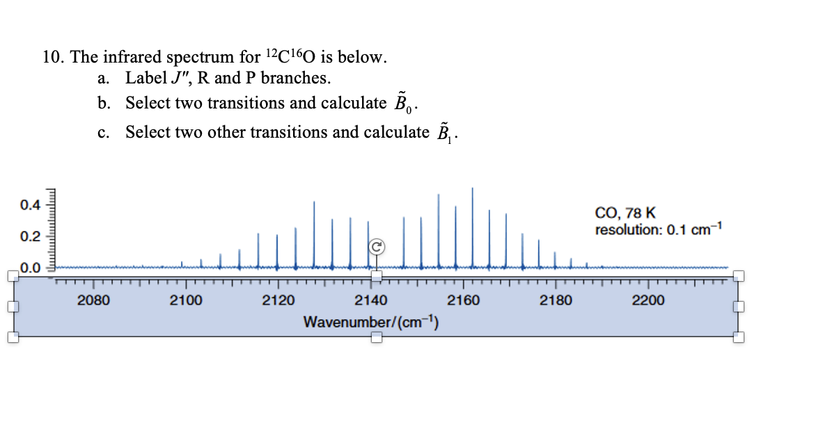 10. The infrared spectrum for 12C16O is below. a. | Chegg.com