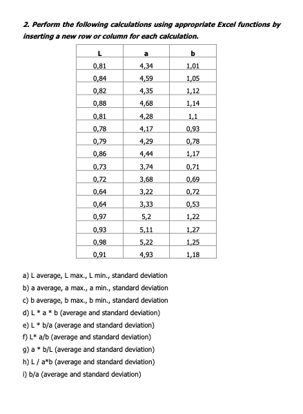 Solved 2. Perform the following calculations using | Chegg.com