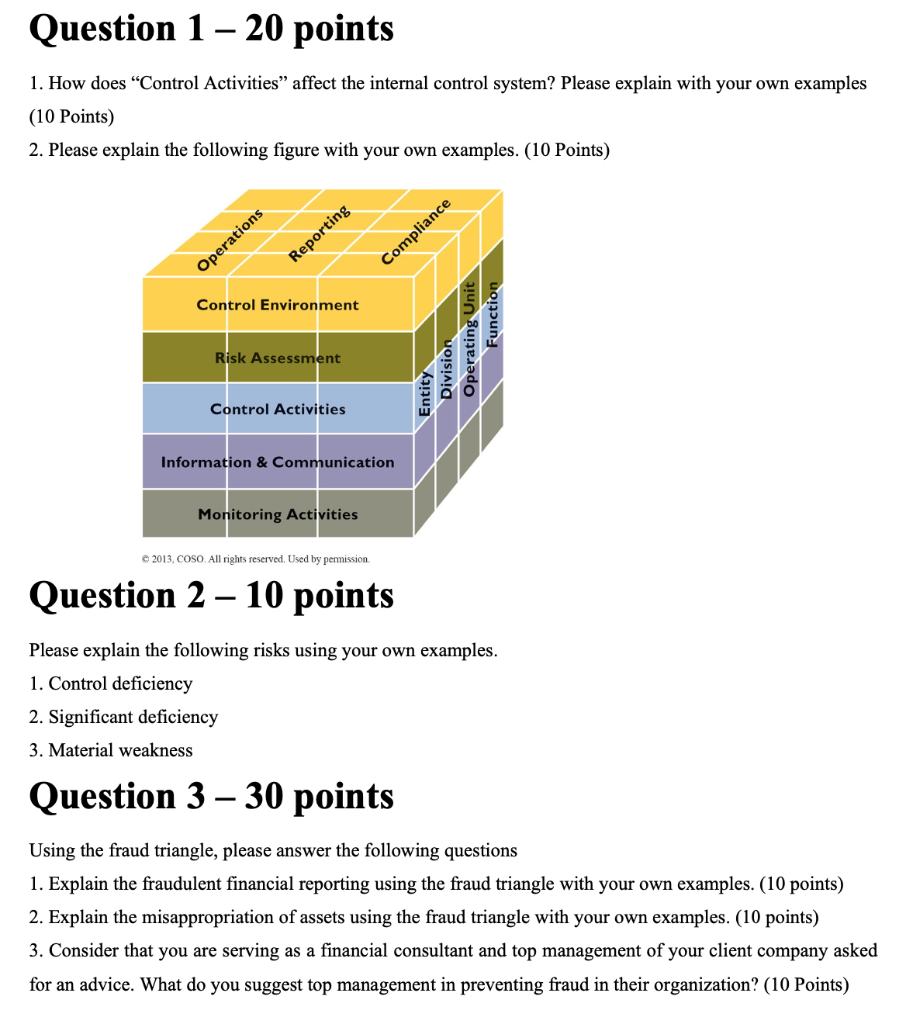 Solved Question 1 – 20 points 1. How does “Control | Chegg.com