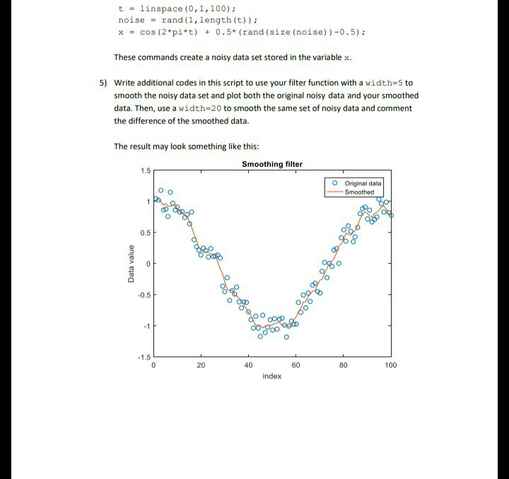 Solved 1. Smoothing filter A smoothing filter averages out | Chegg.com