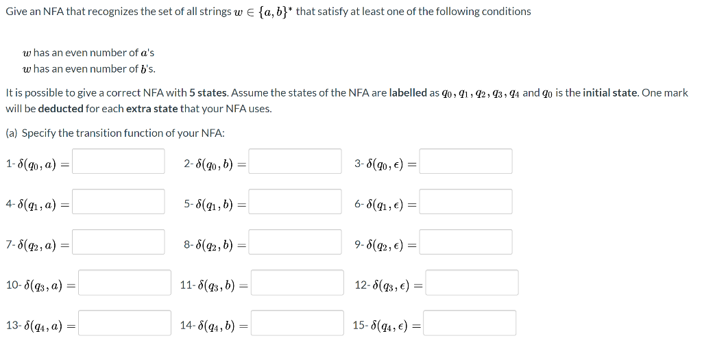 Solved Give an NFA that recognizes the set of all strings w | Chegg.com