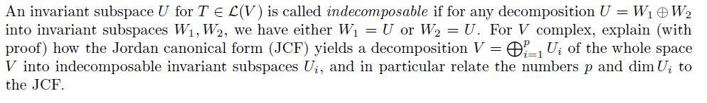 Solved An invariant subspace U for TEL(V) is called | Chegg.com