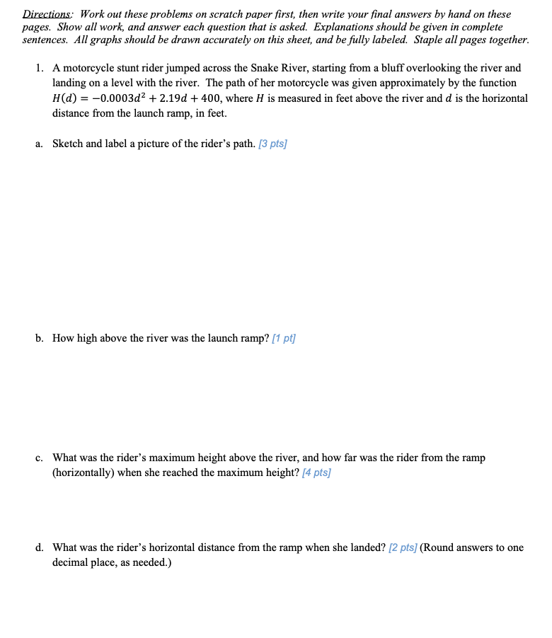 Solved Directions: Work out these problems on scratch paper | Chegg.com