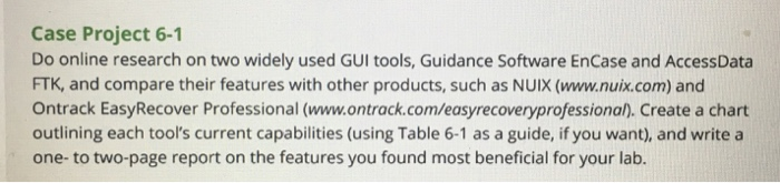 Solved Case Project 6-1 Do online research on two widely | Chegg.com