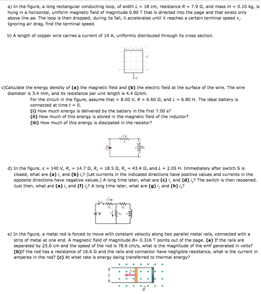 Solved a) In the figure, a long rectangular conducting loop, | Chegg.com