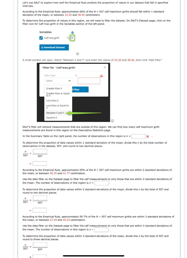 Let's use SALT to explore how well the Empirical Rule | Chegg.com