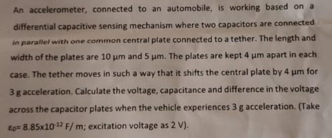 Solved An ﻿accelerometer, connected to an ﻿automobile, is | Chegg.com