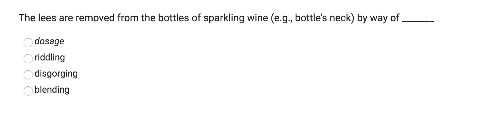 Solved The lees are removed from the bottles of sparkling | Chegg.com