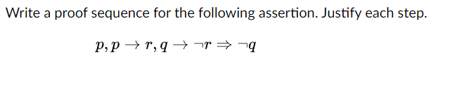 Solved Write a proof sequence for the following assertion. | Chegg.com
