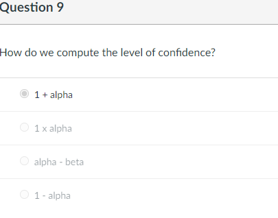 Solved How do we compute the level of confidence? 1+ alpha | Chegg.com