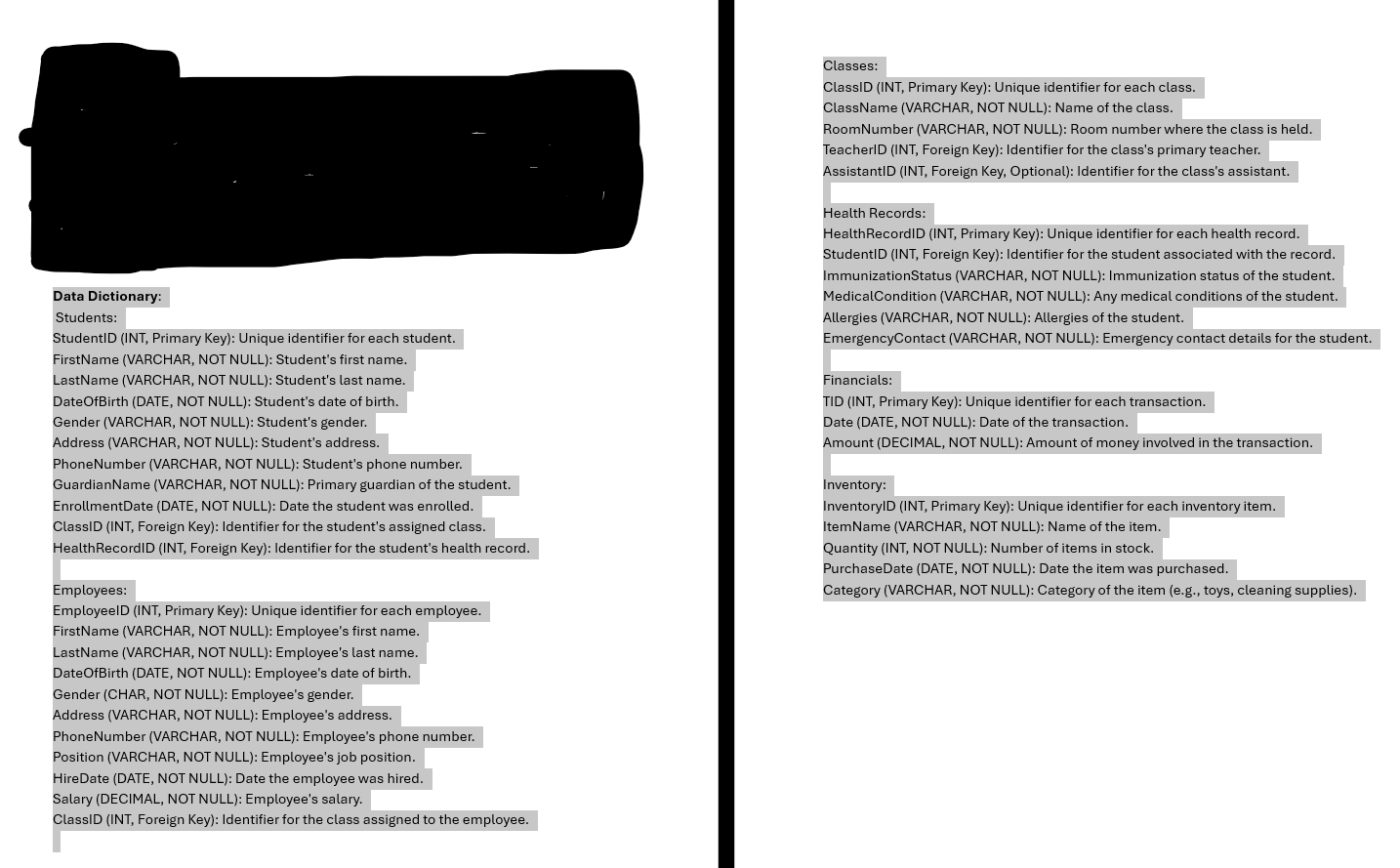 Solved Database Creation: Use MySQL Server and MySQL | Chegg.com