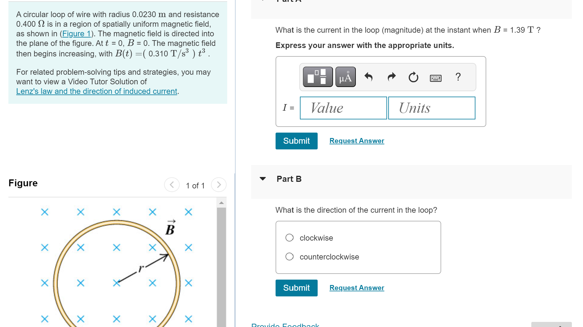 Solved A circular loop of wire with radius 0.0230 m and | Chegg.com
