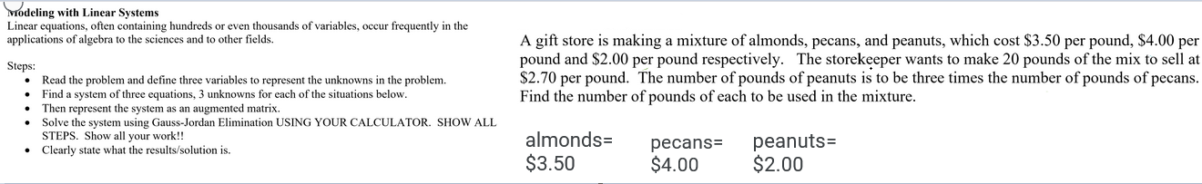 Solved show work, show matrix | Chegg.com