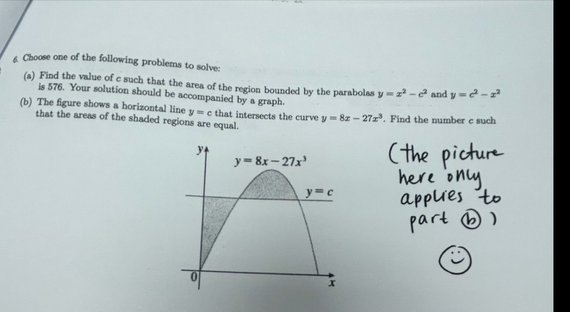 Solved 6. Choose one of the following problems to solve: (a) | Chegg.com