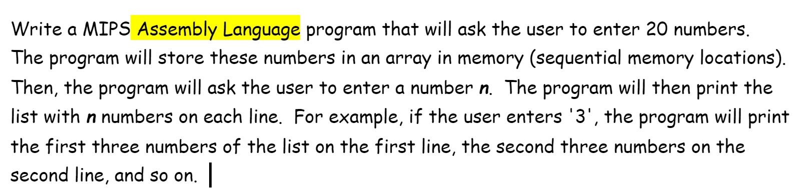 Solved Write a MIPS Assembly Language program that will ask | Chegg.com