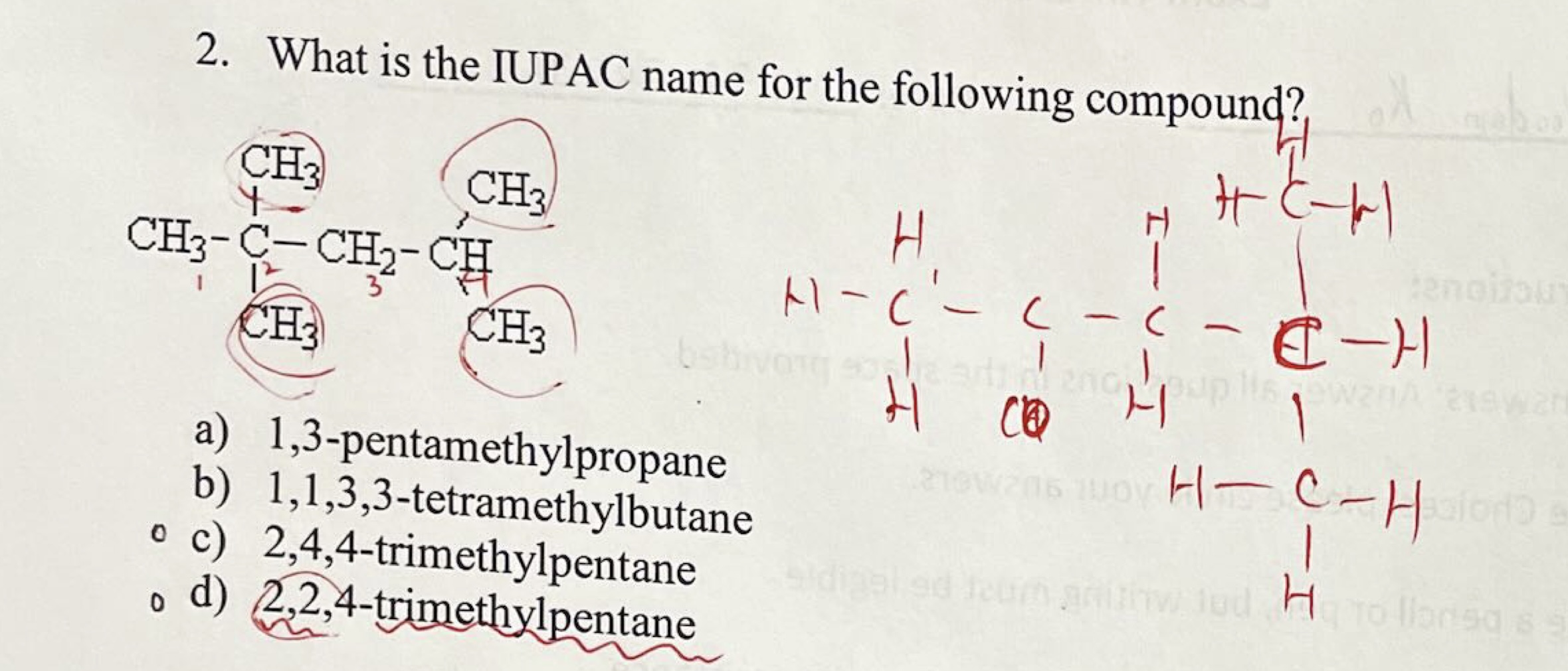 Solved 2. What is the IUPAC name for the following compound? | Chegg.com