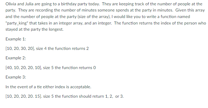 Solved Olivia and Julia are going to a birthday party today. | Chegg.com
