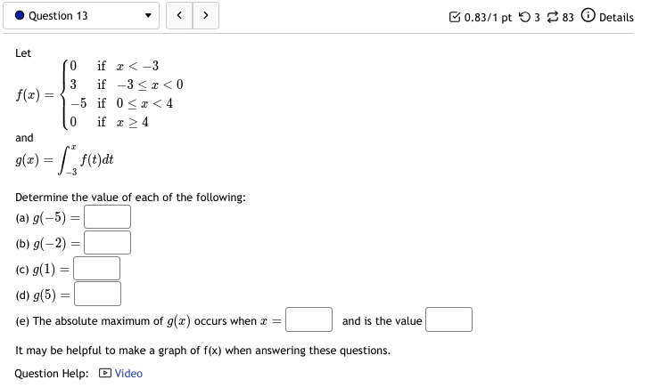 Solved Let f(x)=⎩⎨⎧03−50 if if if if x