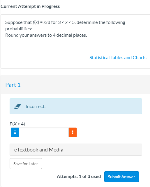 Solved Current Attempt in Progress Suppose that f(x) = x/8 | Chegg.com