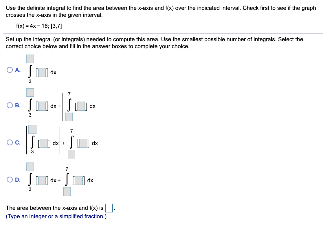 Solved Use the definite integral to find the area between | Chegg.com