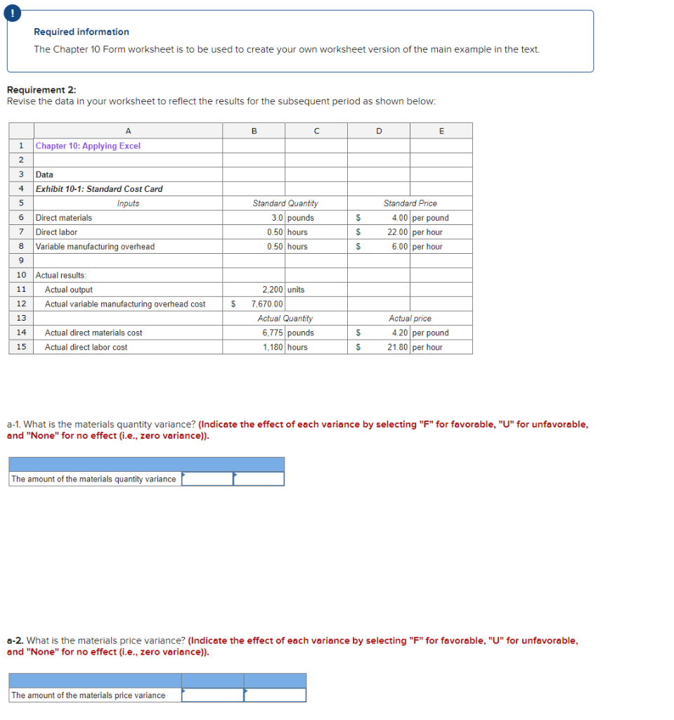 Solved Required information The Chapter 10 Form worksheet is | Chegg.com