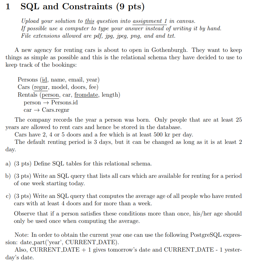 Solved Course in Databases/SQL: | Chegg.com