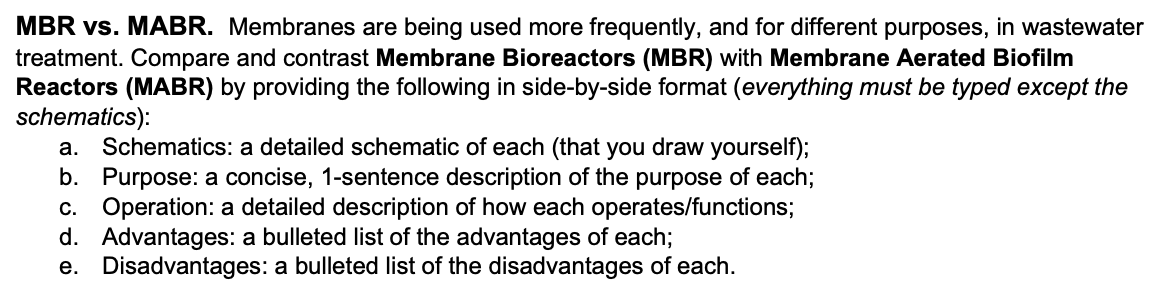 MBR vs. MABR. Membranes are being used more | Chegg.com