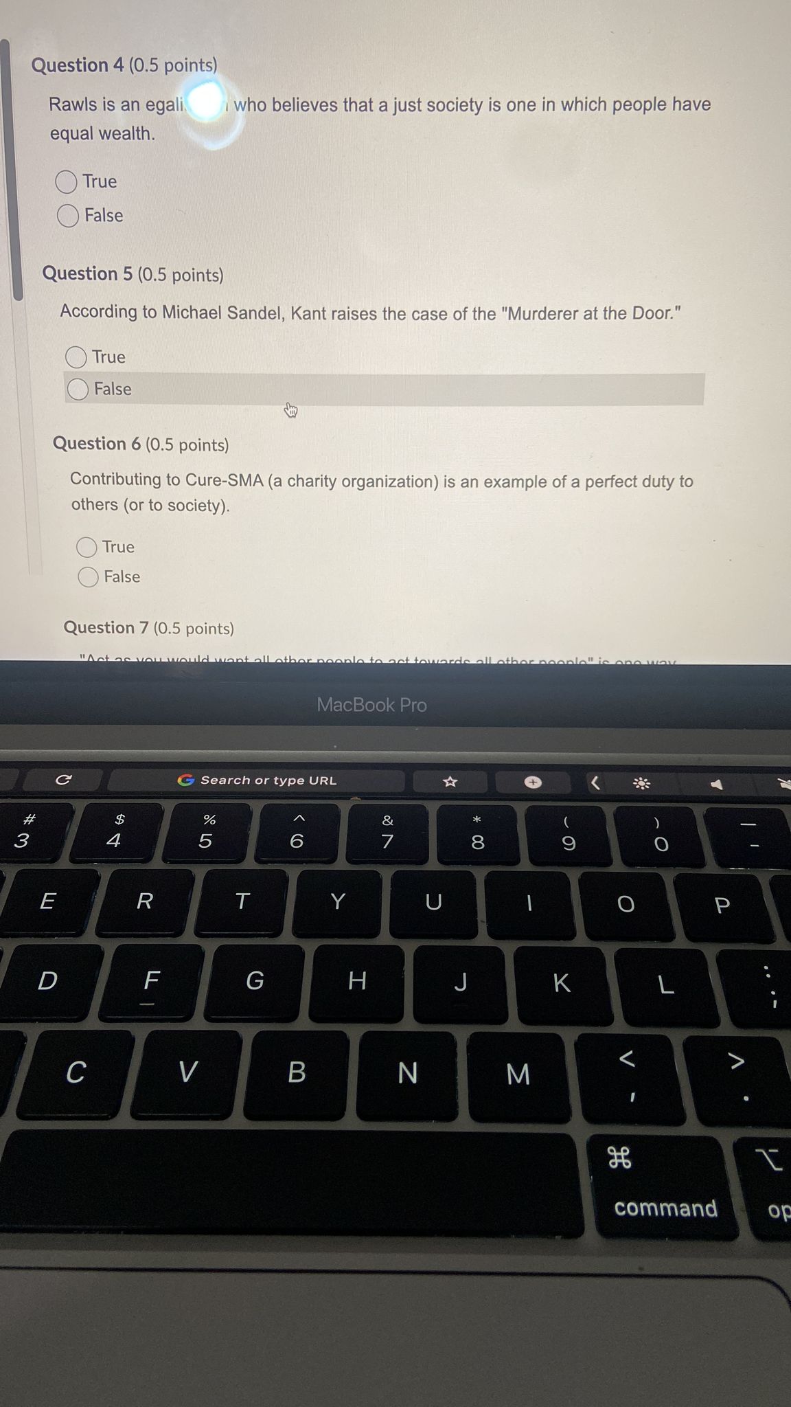 Solved Question 4 ( 0.5 points) Rawls is an egali who | Chegg.com
