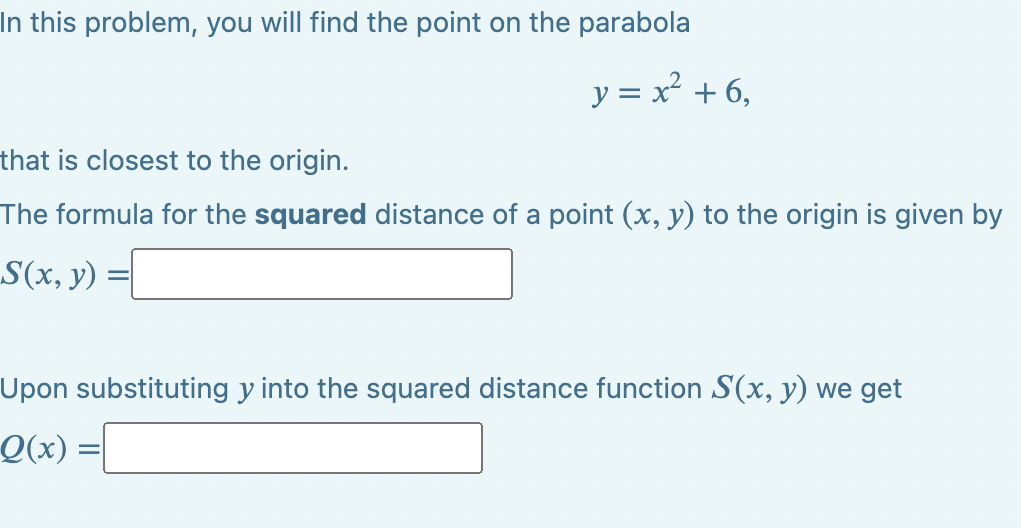 Solved In this problem, you will find the point on the | Chegg.com