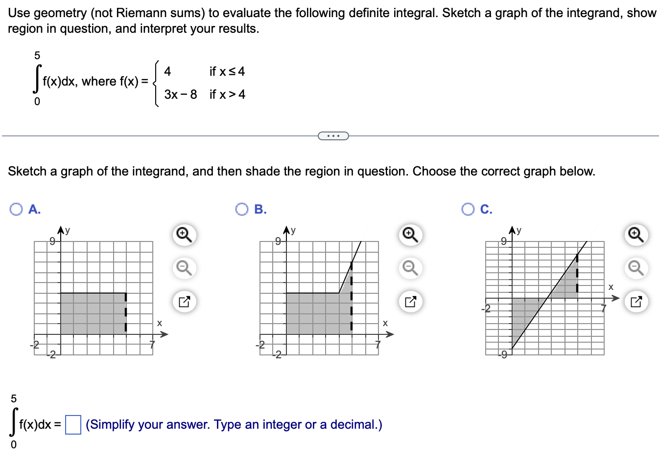 Solved Use geometry (not Riemann sums) to evaluate the | Chegg.com