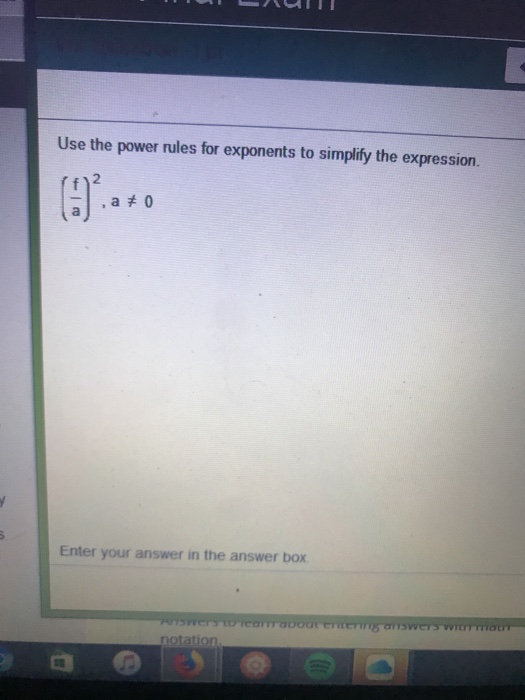 Solved Use the power rules for exponents to simplify the | Chegg.com
