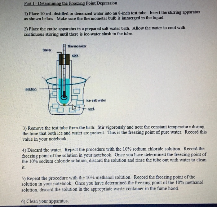 Solved Part I- Determining the Freezing Point Depression 1) | Chegg.com