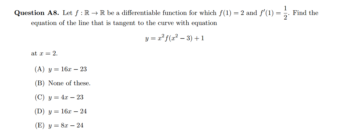 Solved 1 Find the Question A8. Let f :R + R be a | Chegg.com