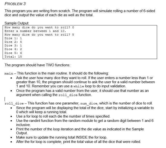 Solved PROBLEM 3 This program you are writing from scratch. | Chegg.com