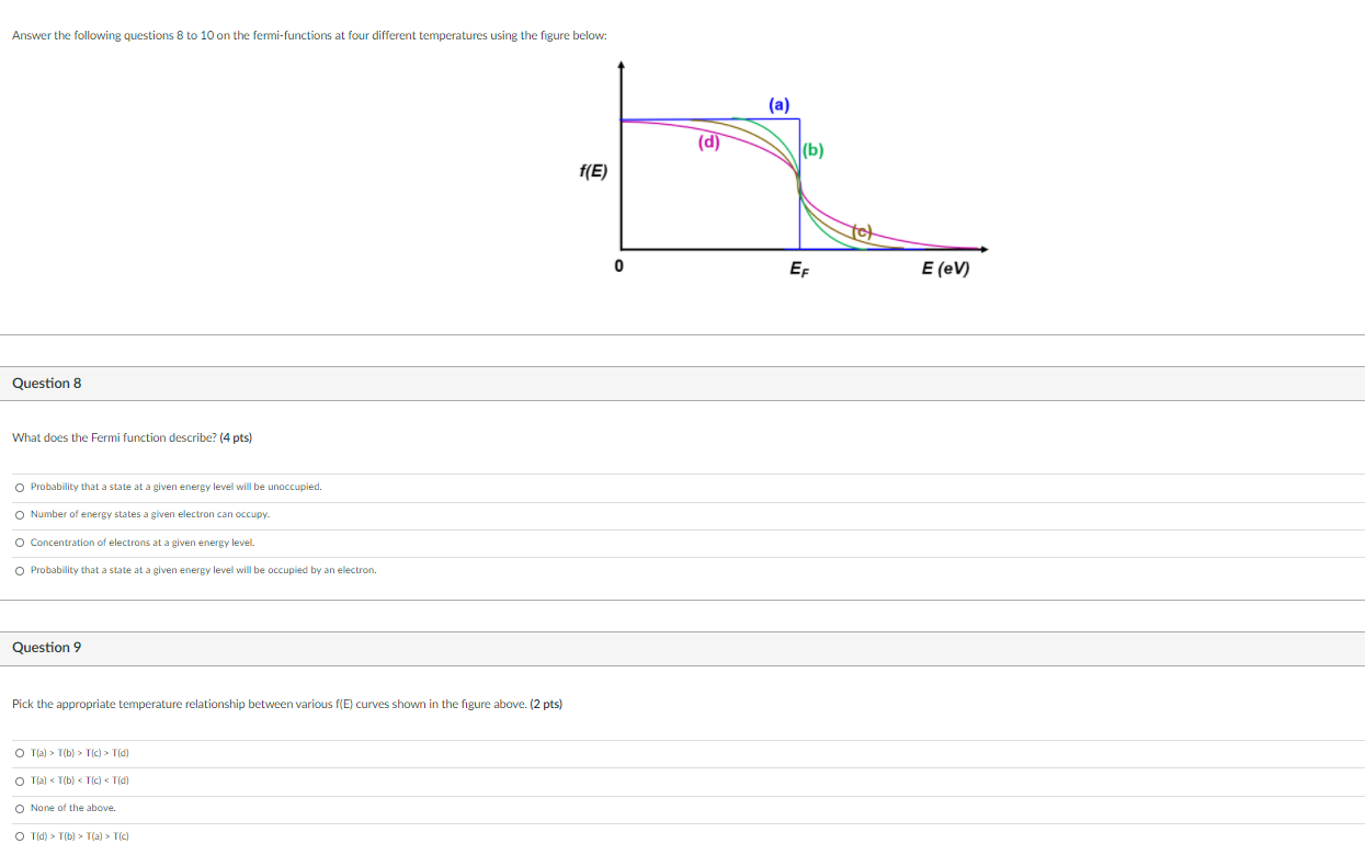 Solved Answer the following questions 8 to 10 on the | Chegg.com
