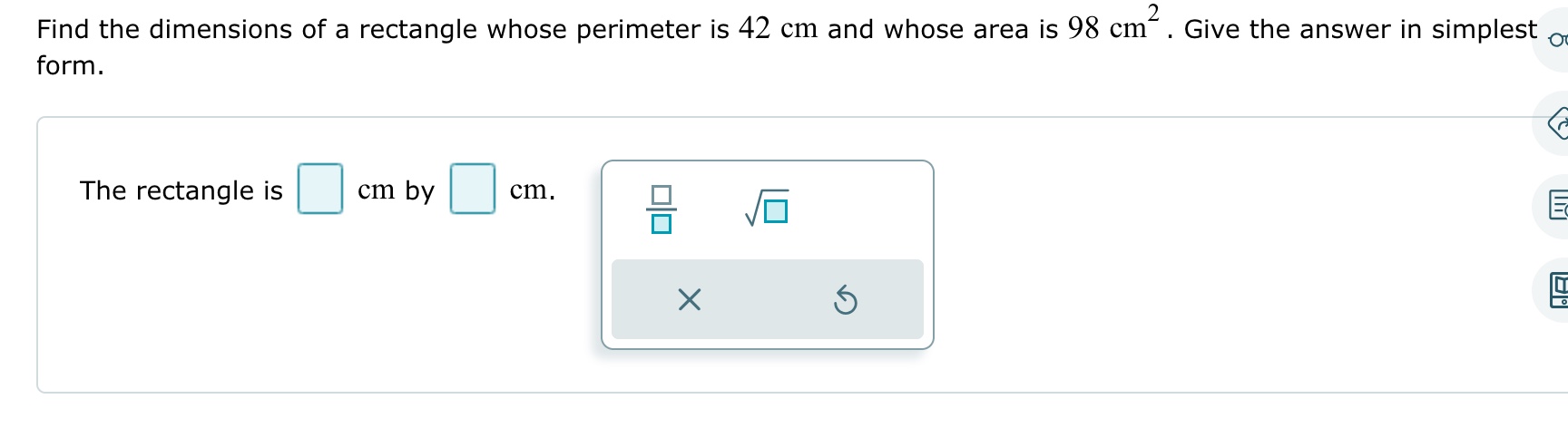 Solved Find the dimensions of a rectangle whose perimeter is | Chegg.com
