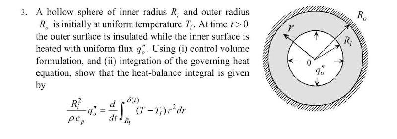 Solved R. R; 3. A hollow sphere of inner radius R, and outer | Chegg.com