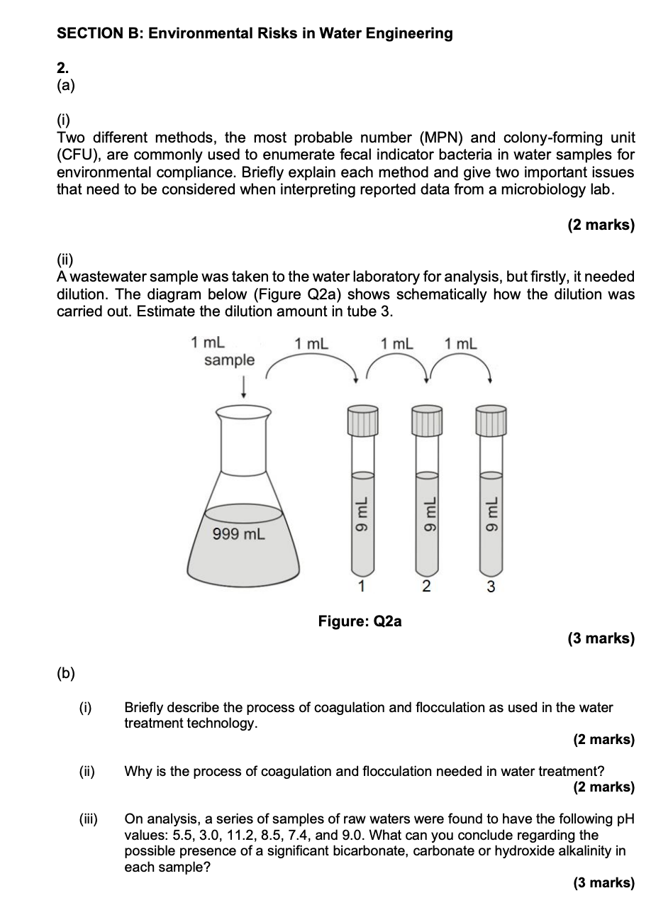 Solved SECTION B: Environmental Risks in Water Engineering | Chegg.com