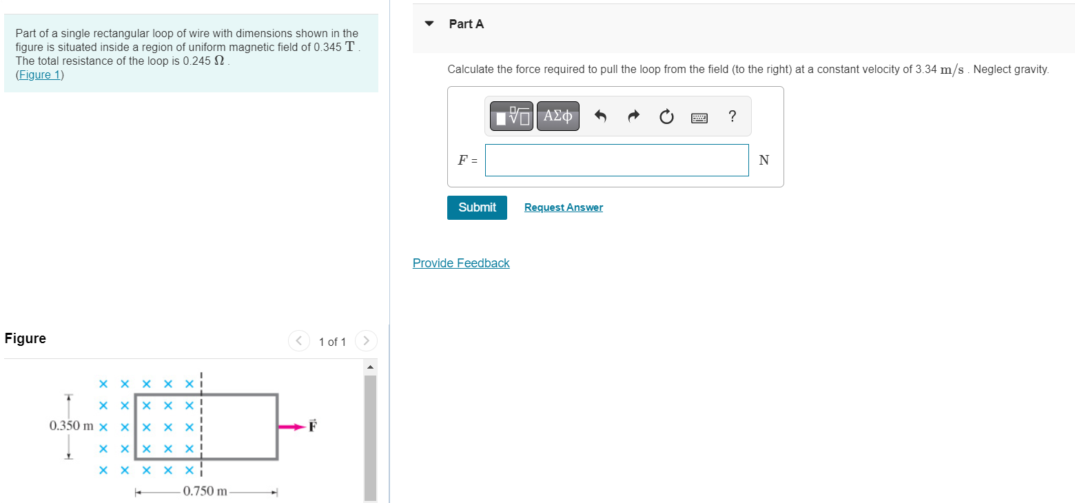 Solved Part of a single rectangular loop of wire with | Chegg.com