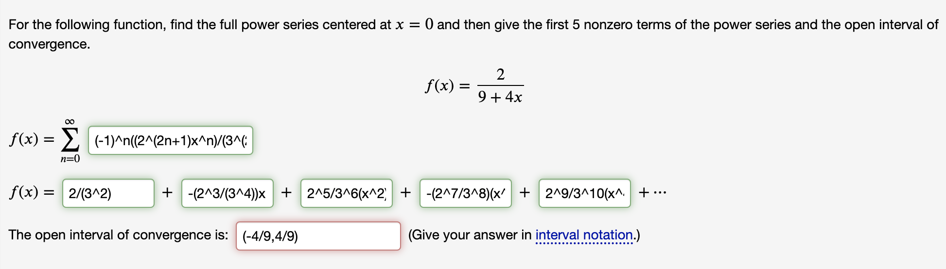 Solved For the following function, find the full power | Chegg.com