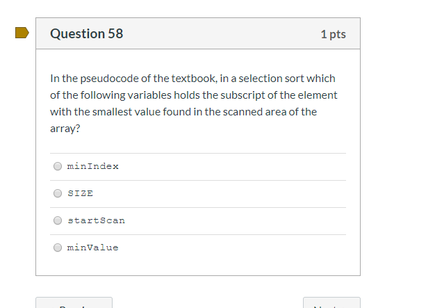 Solved Question 52 1 pts What is the term used for the | Chegg.com