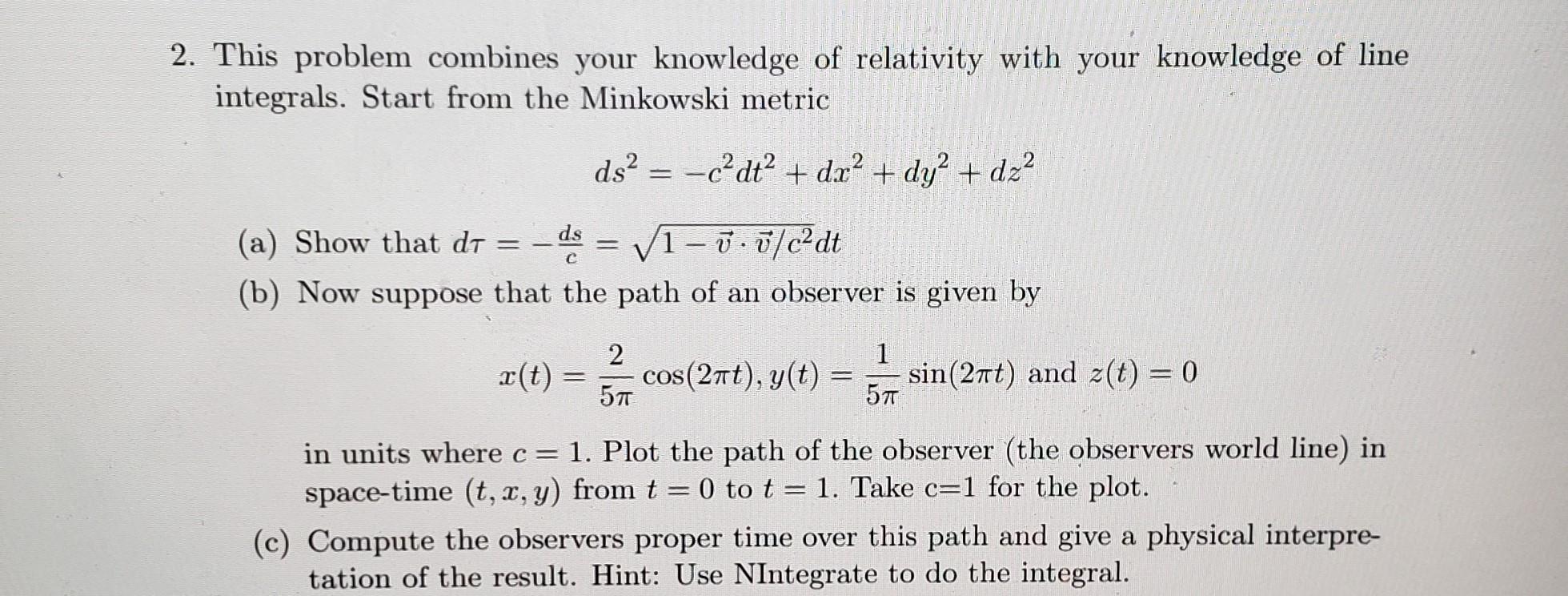 Solved 2. This problem combines your knowledge of relativity | Chegg.com