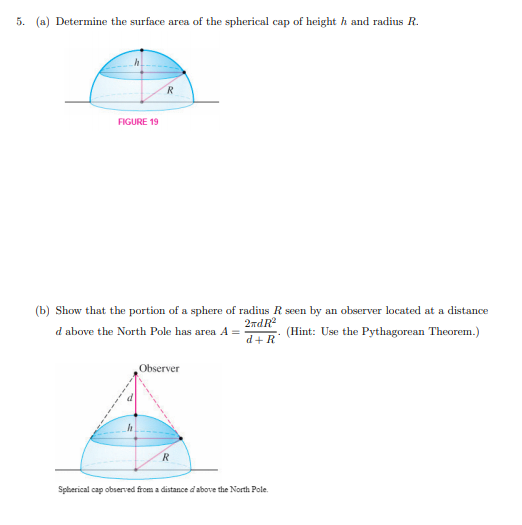 Solved 5. (a) Determine the surface area of the spherical | Chegg.com