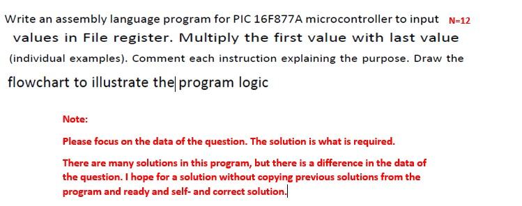 Write an assembly language program for PIC 16F877A | Chegg.com